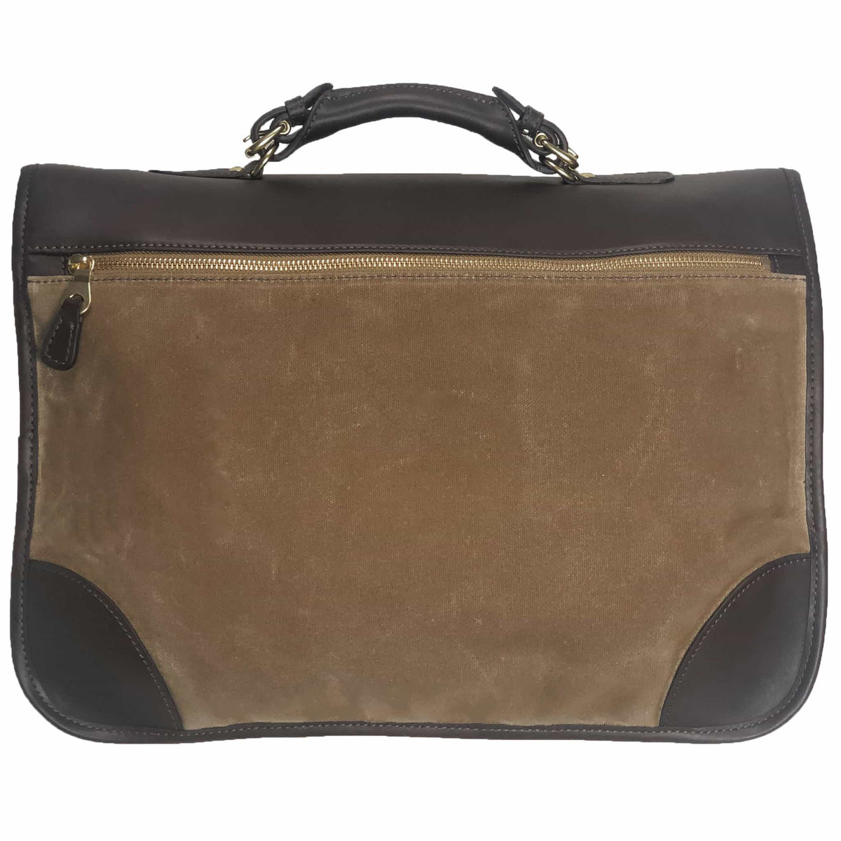 Anglers Bag Wax Canvas w Dark Brown Leather | Atomic Goods
